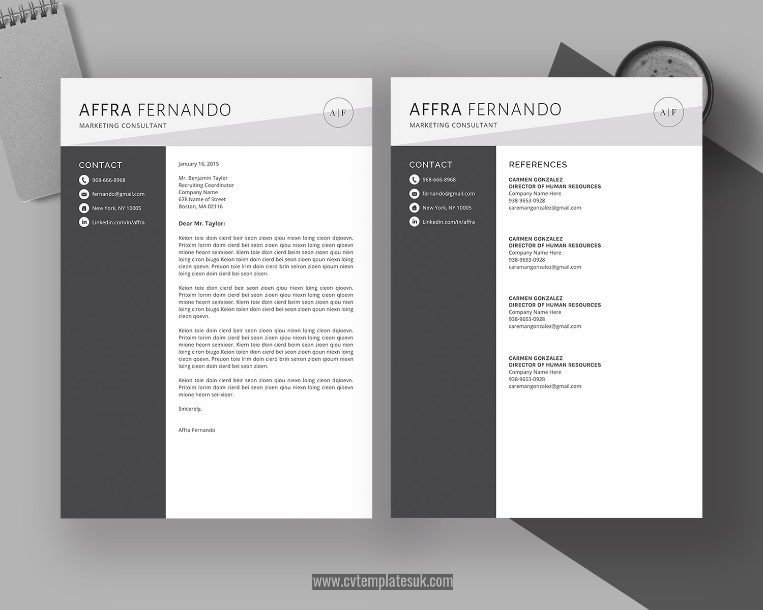 Microsoft Word CV Template Curriculum Vitae Professional Resume