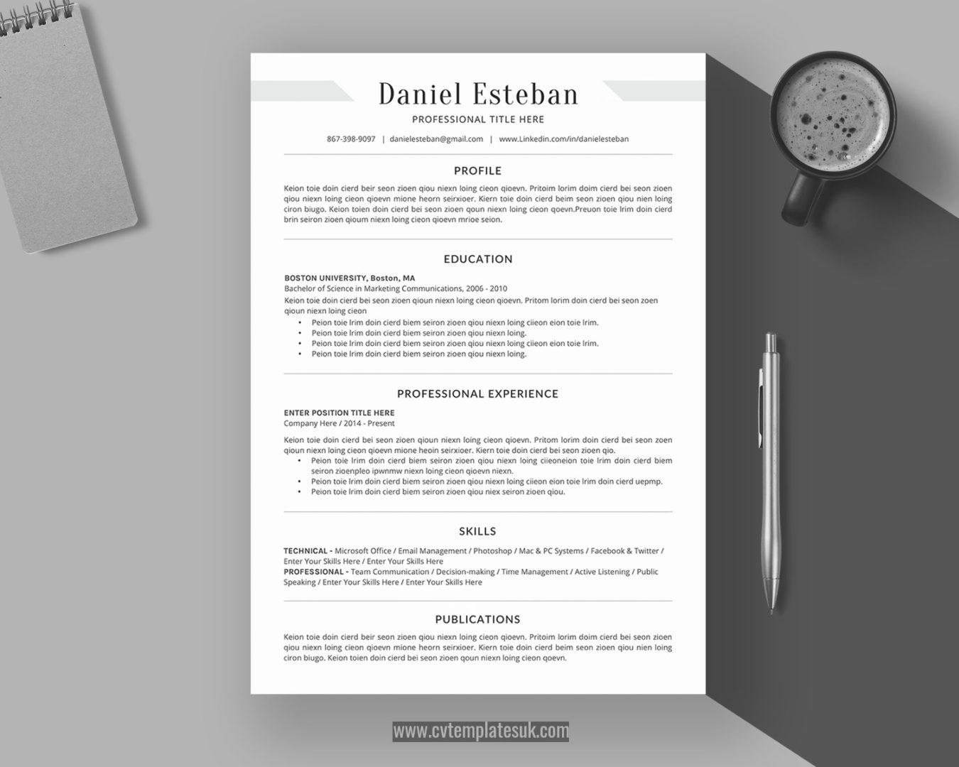 Student CV Template, MS Word CV Format, Professional Resume Template UK ...