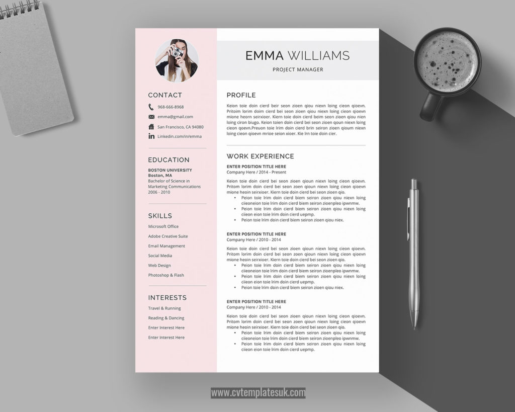 Creative CV Templates for Microsoft Word, Cover Letter and References ...