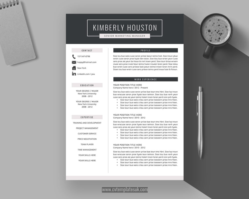 Editable Resume / CV Templates, Cover Letter and References Templates ...