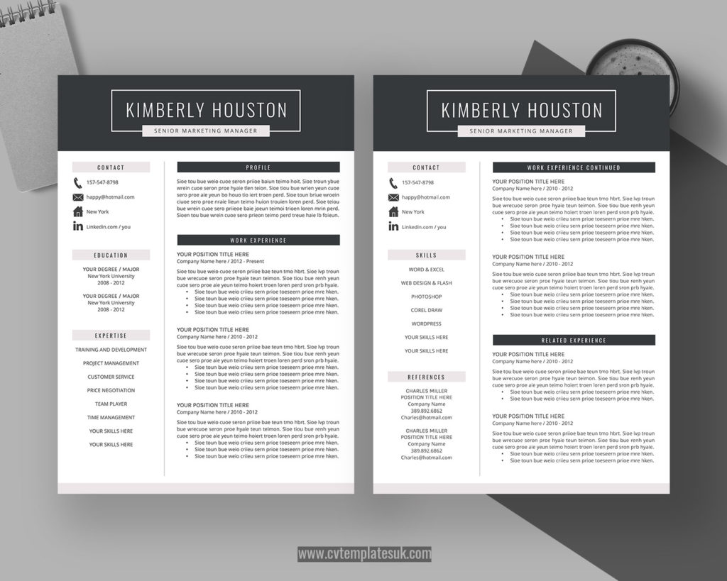 Editable Resume / CV Templates, Cover Letter and References Templates ...