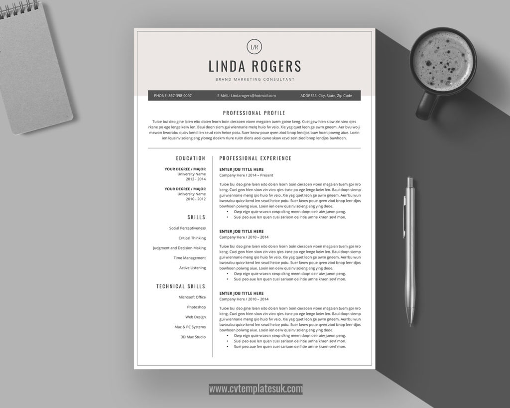 Editable Resume / CV Templates, Cover Letter and References Templates ...
