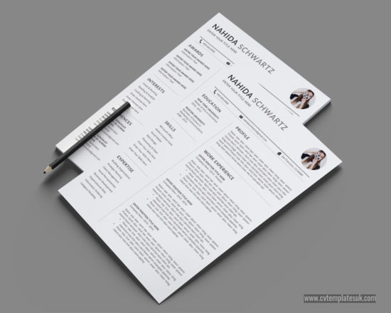 Editable CV Template UK, Resume Template UK, MS Word CV Format, Modern ...