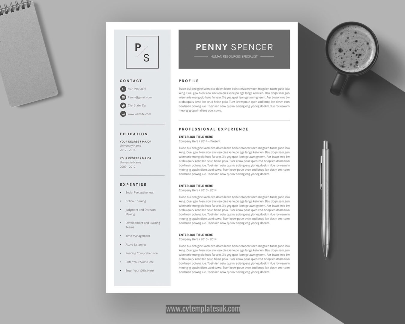 Professional CV Template, Modern CV Format Design, Simple Resume Format ...