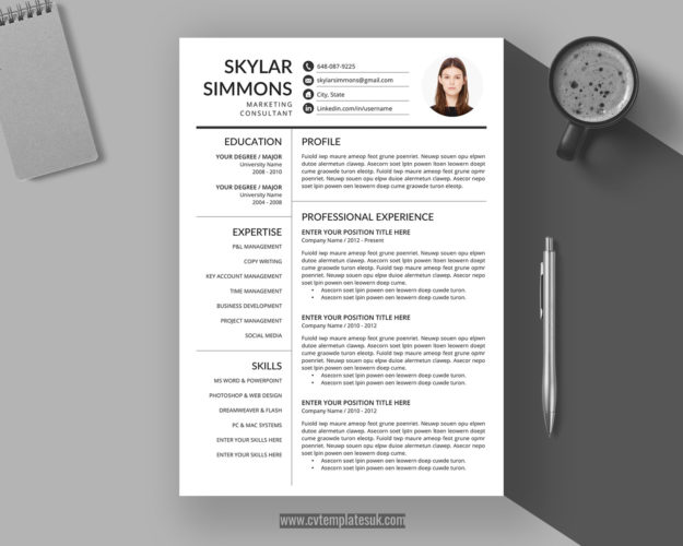 Professional CV Template, Modern CV Format Design, Simple Resume Format ...