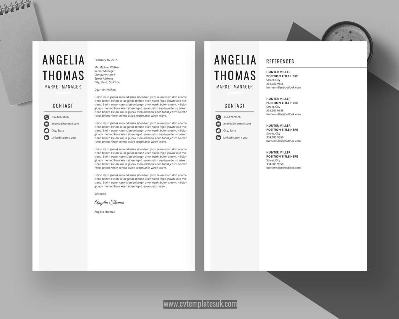 Editable CV Template UK, Resume Template UK, MS Word CV Format, Modern ...