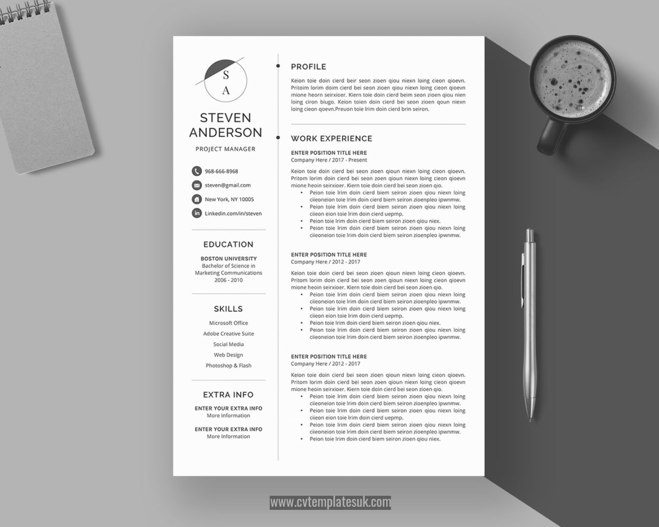 Resume Templates without Photo – CVTemplatesUK.com