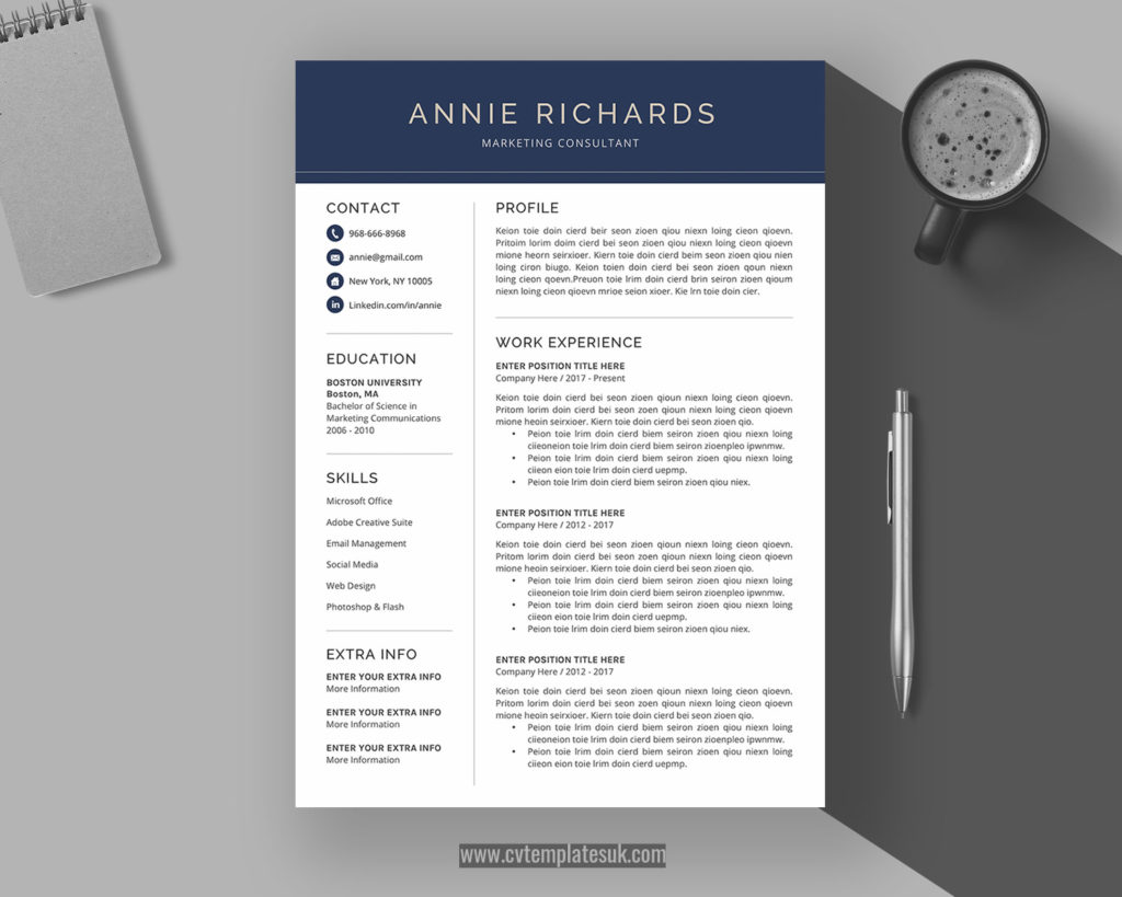 Microsoft Word CV Templates, with Cover Letter and References Templates ...