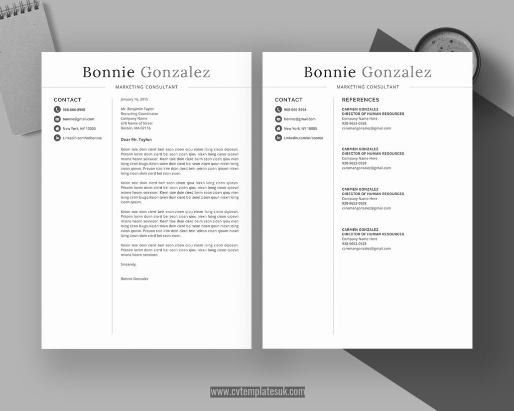 Modern Resume / CV Templates for MS Word, with Cover Letter and ...