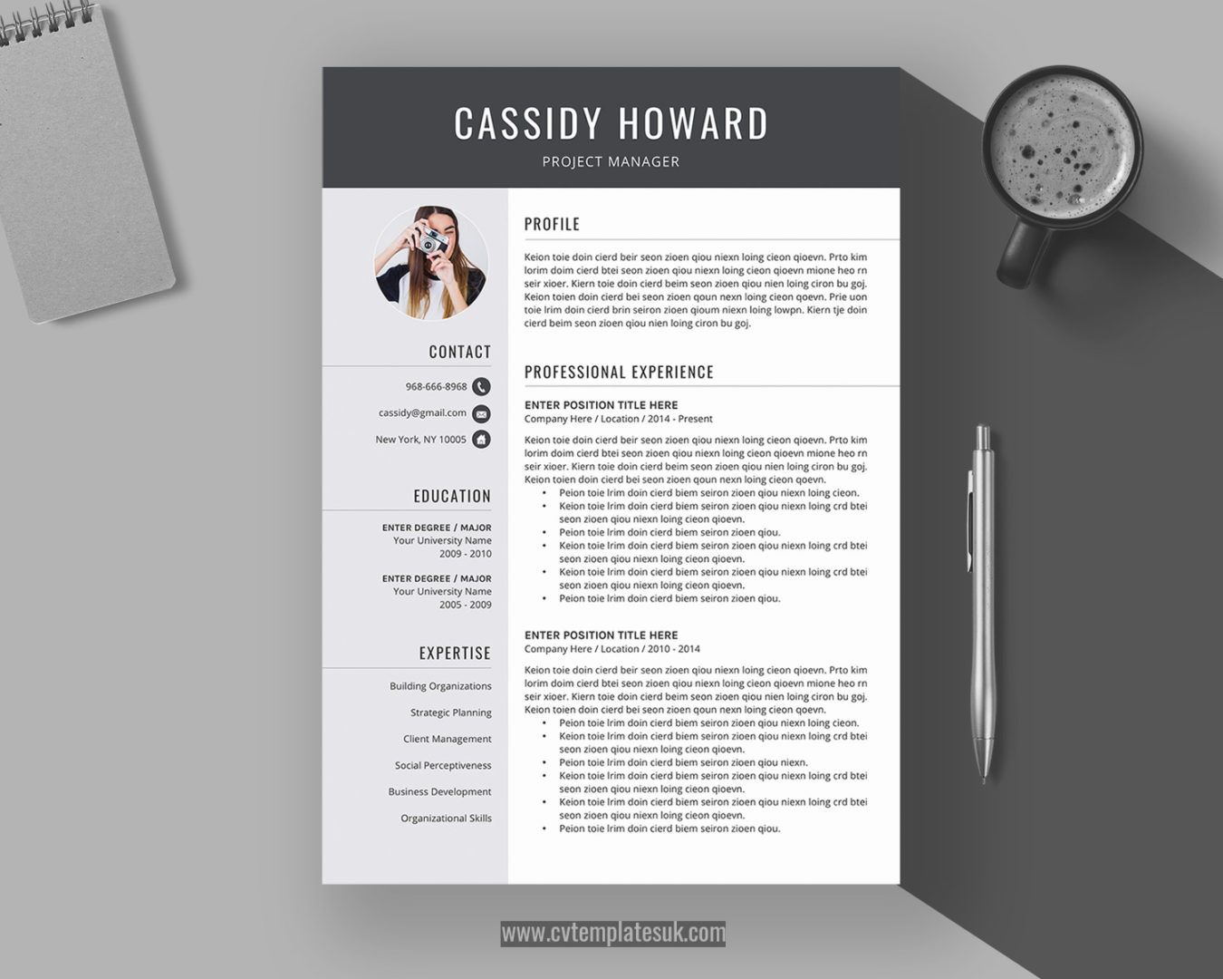 CV Template UK, Resume Template UK, MS Word CV Template Design ...