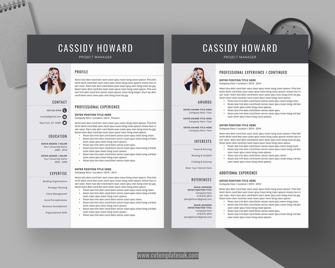 CV Template UK, Resume Template UK, MS Word CV Template Design ...