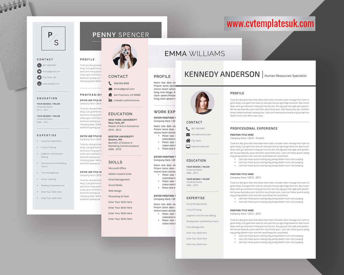 Creative CV Templates for Microsoft Word, Cover Letter and References ...